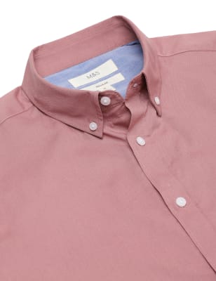 Pure Cotton Plain Button Down Shirt