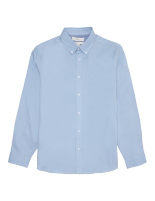 Pure Cotton Plain Button Down Shirt