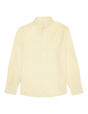 Pure Cotton Plain Button Down Shirt