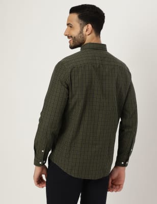 Pure Cotton Check Collared Shirt