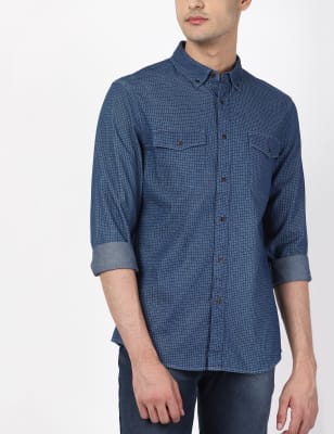 Check Denim Shirt