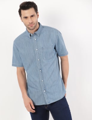 Pure Cotton Plain Button Down Shirt