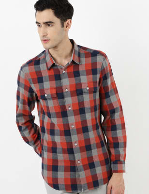 Pure Cotton Block Check Shirt