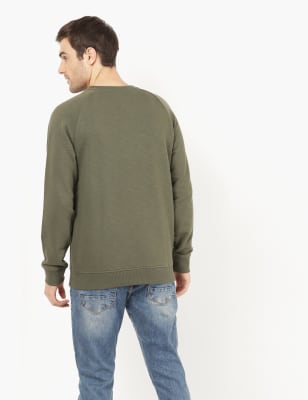 Chest Print Cotton Sweatshirt