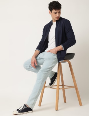 Cotton Mix Embroidered Collar Neck Jacket