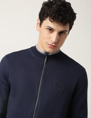 Cotton Mix Embroidered Collar Neck Jacket