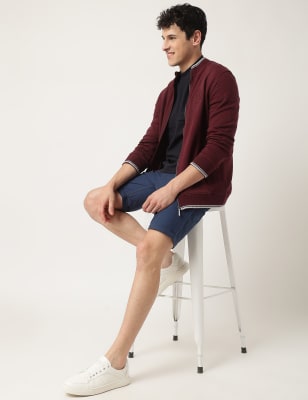 Cotton Mix Embroidered Collar Neck Jacket