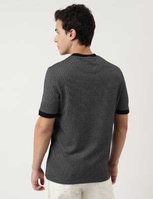 Cotton Self Design T-Shirt