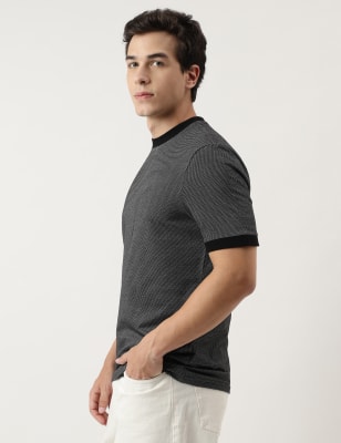 Cotton Self Design T-Shirt