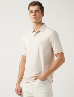 Pure Cotton Collared Solid Polo T-Shirt