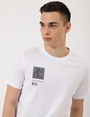 Pure Cotton Printed Crew Neck T-Shirt