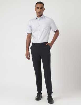 Slim-Fit Bi-Stretch Textured Trousers