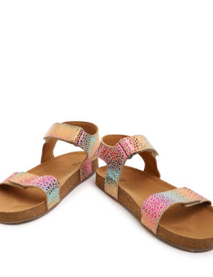 Pure Leather Velcro Printed Sandals