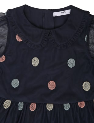 Embroidered Peter Pan Collar Dress