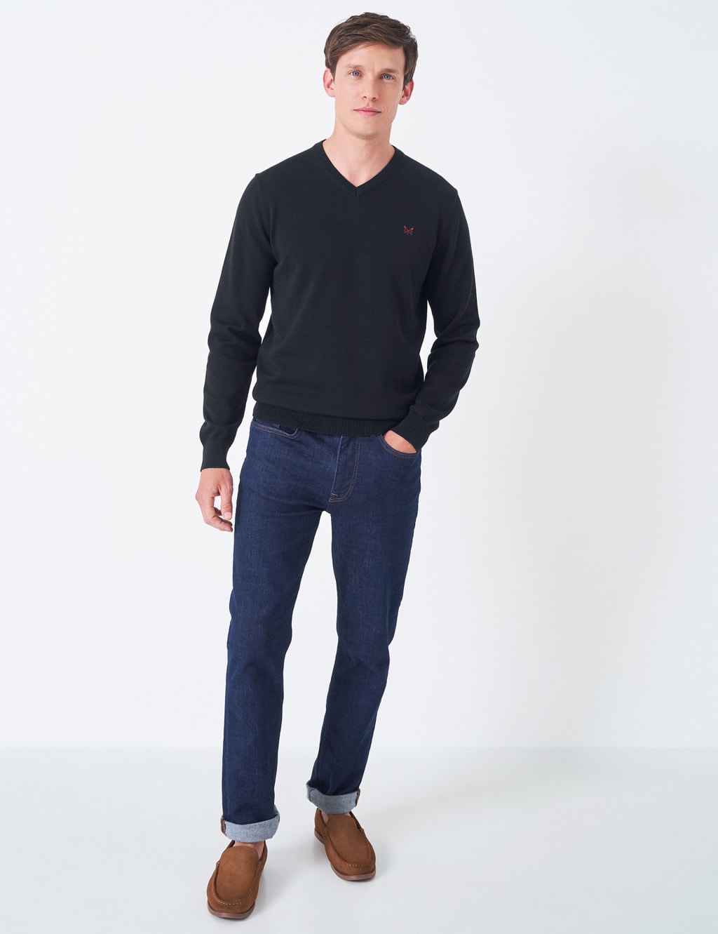 Organic Cotton V-Neck Jumper | Crew Clothing | M&S