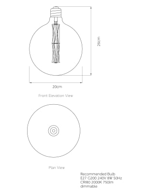 Light Bulb Technical Drawing