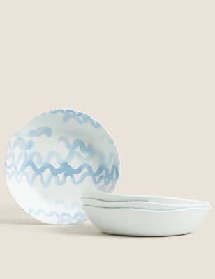 Set of 4 Nautical Picnic Pasta Bowls