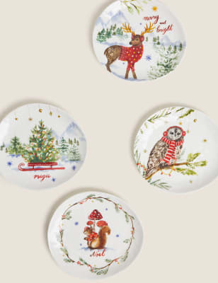 Set of 4 Christmas Side Plates