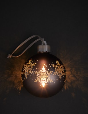 Light Up Silver Snowflake Bauble | M&S GR