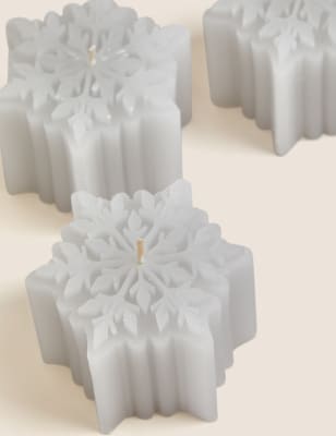 Set of 3 Snowflake Candles