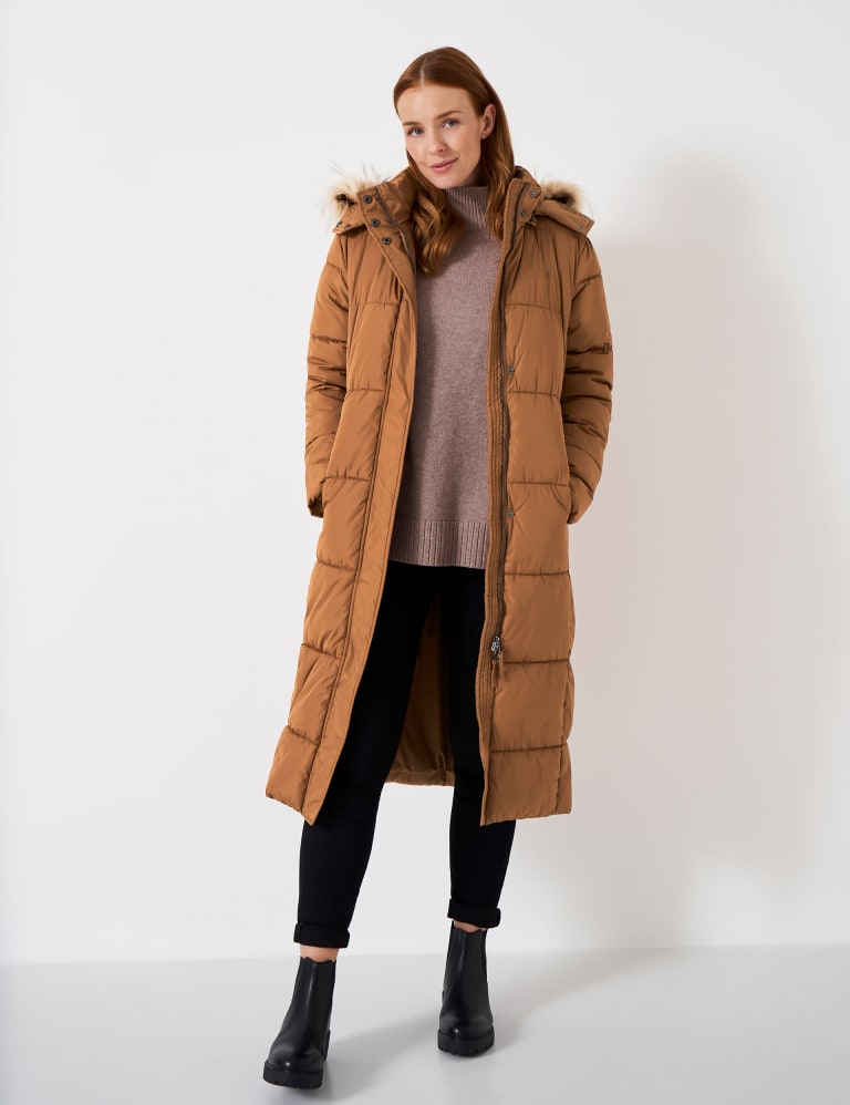 Padded Hooded Longline Coat | Crew Clothing | M&S