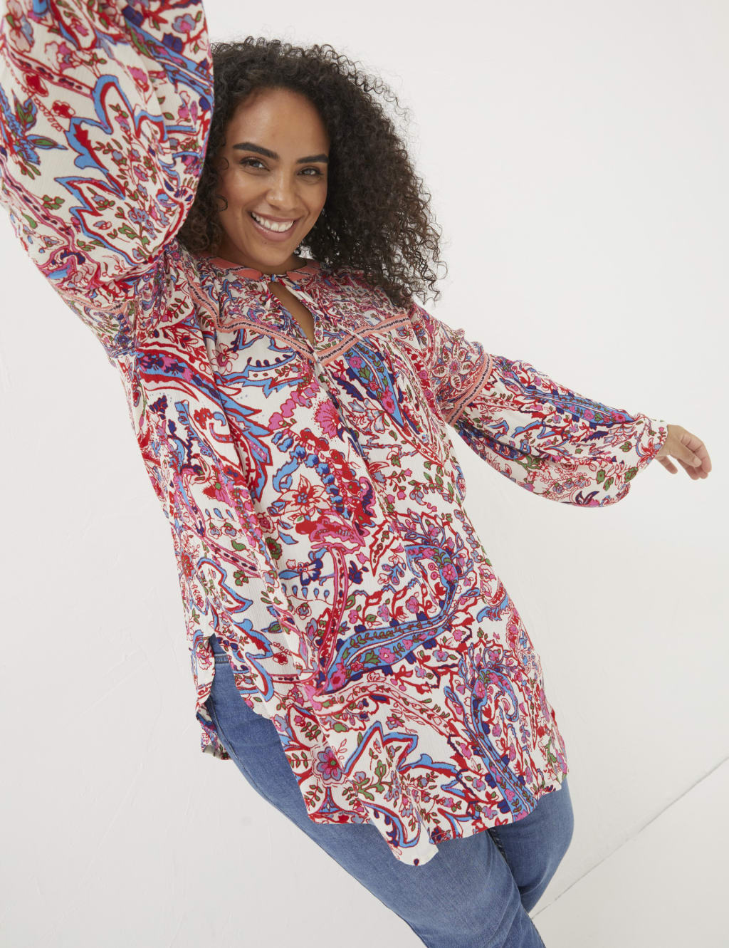 Paisley Tie Neck Tunic | FatFace | M&S