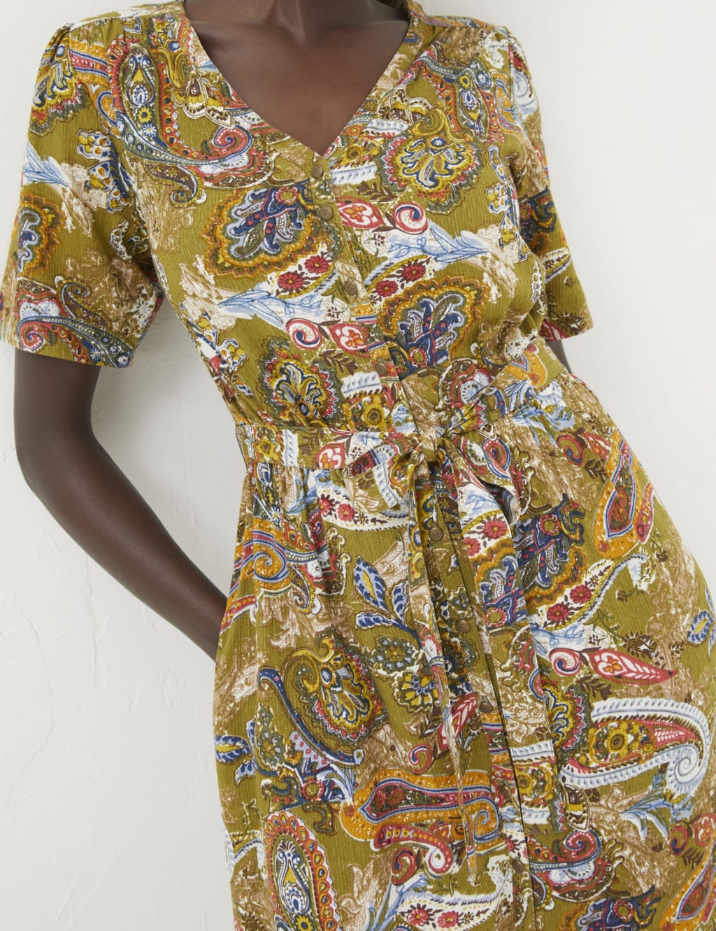 Paisley V-Neck Tie Waist Midi Tea Dress | FatFace | M&S