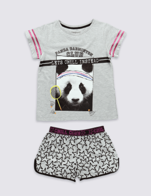Panda Short Pyjama (1-10 Year) | M&S