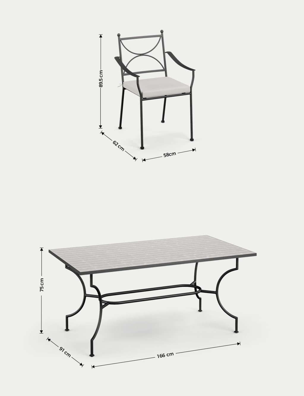 Pembroke 6 Seater Garden Dining Table & Chairs | M&S Collection | M&S