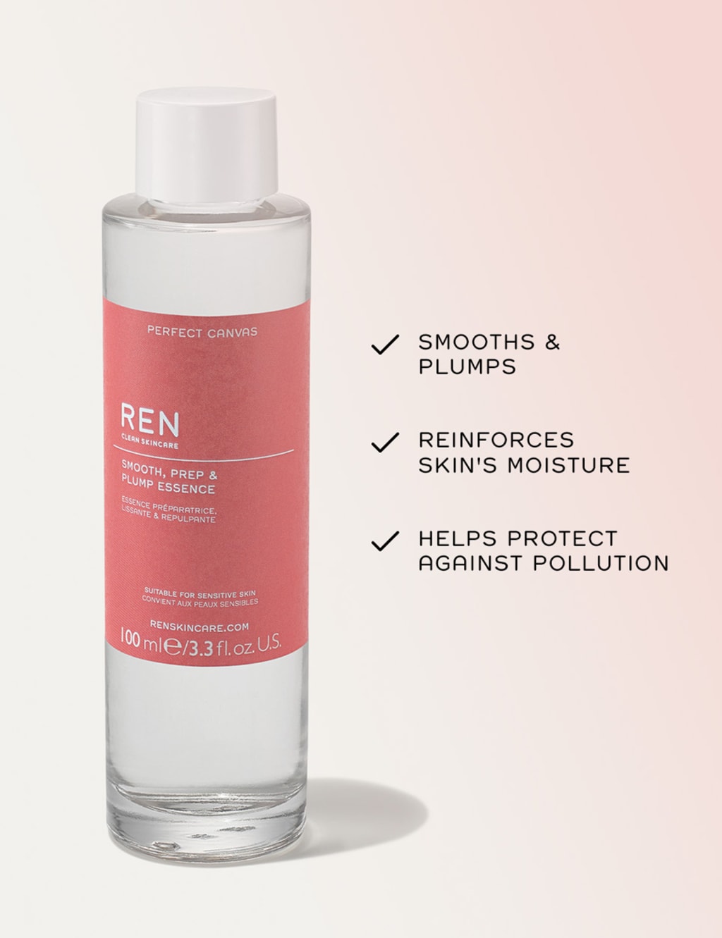Perfect Canvas Smooth, Prep & Plump Essence 100ml | REN | M&S
