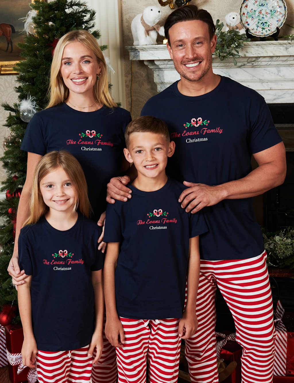 Personalised Candy Cane Mens Family Pyjamas by Dollymix | Dollymix | M&S