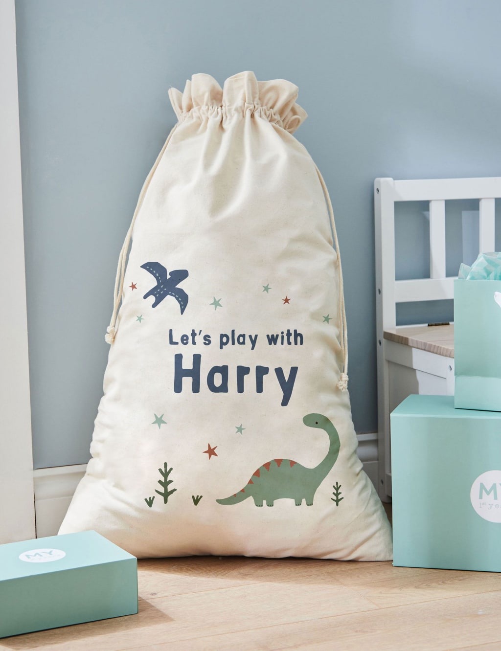 Personalised Dinosaur Design Storage Sack | My 1st Years | M&S