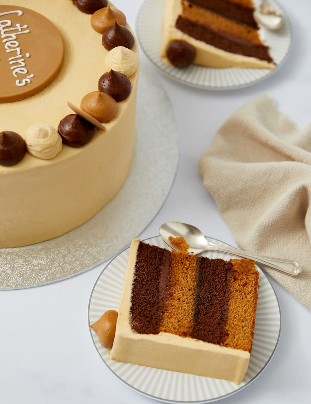 Personalised Extra Large Chocolate & Caramel Cake (Serves 24) | M&S