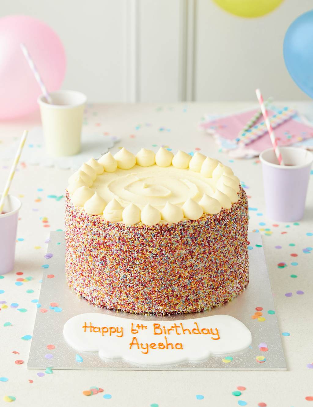 Personalised Extra Large Rainbow Layers Cake (Serves 32) | M&S
