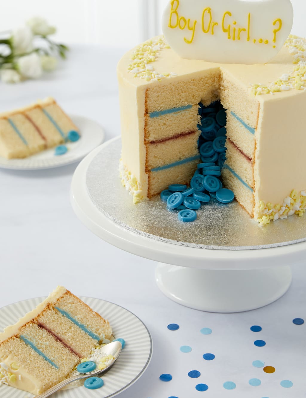 Personalised Gender Reveal Cake - Boy (Serves 16) | M&S
