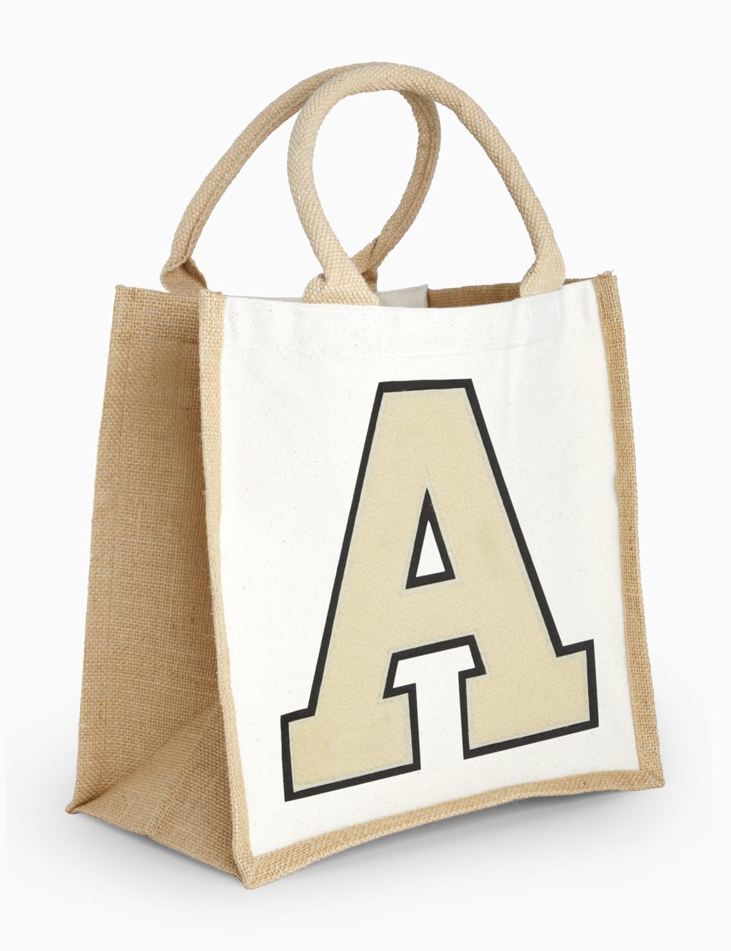 Personalised Monogram Large Letter Jute Bag by Alphabet | Alphabet | M&S