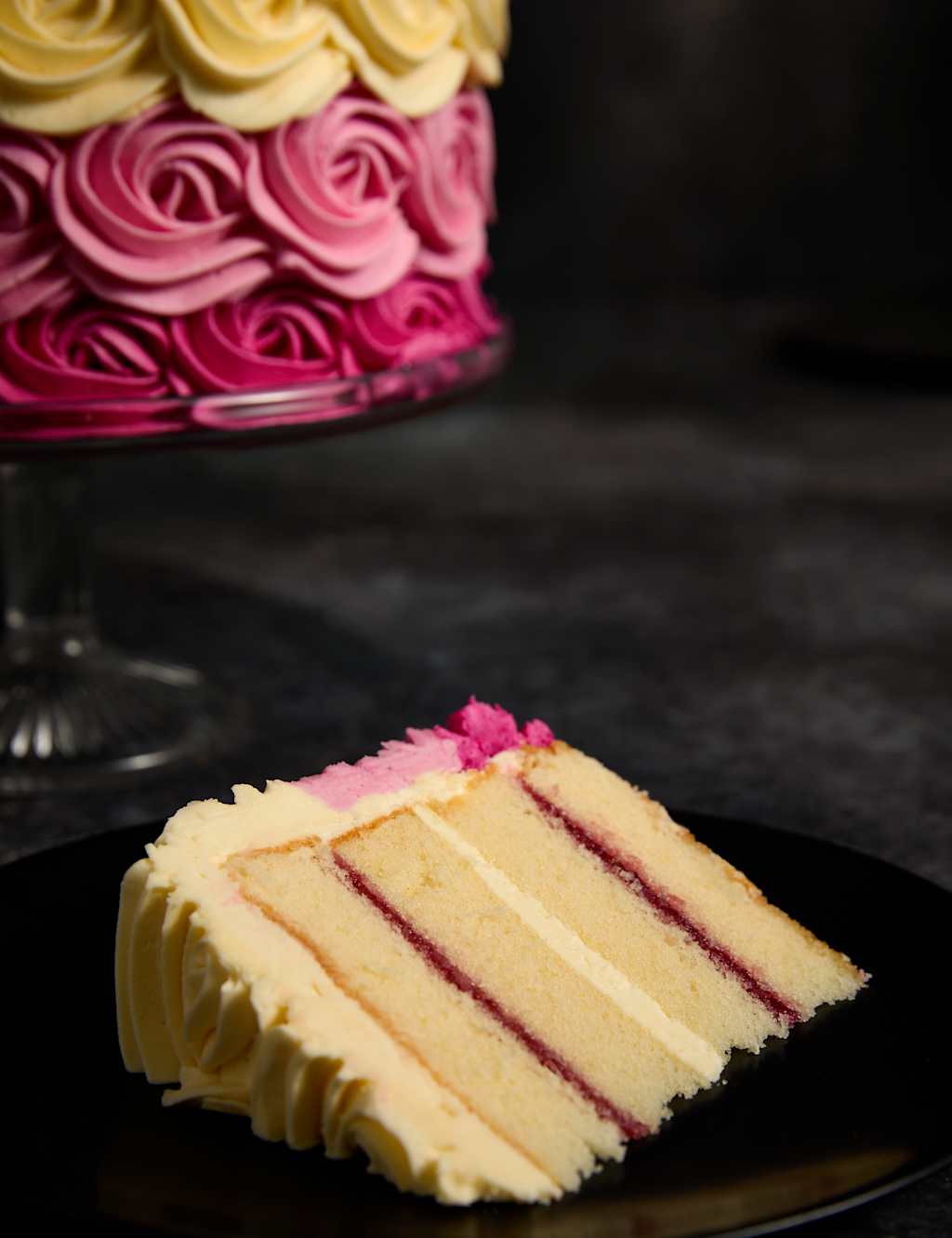Personalised Piped Rose Sponge Cake (Serves 24) | M&S