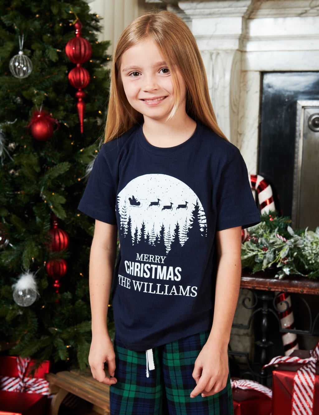 Personalised Snowglobe Girls Pyjamas (5-12 Yrs) | Dollymix | M&S