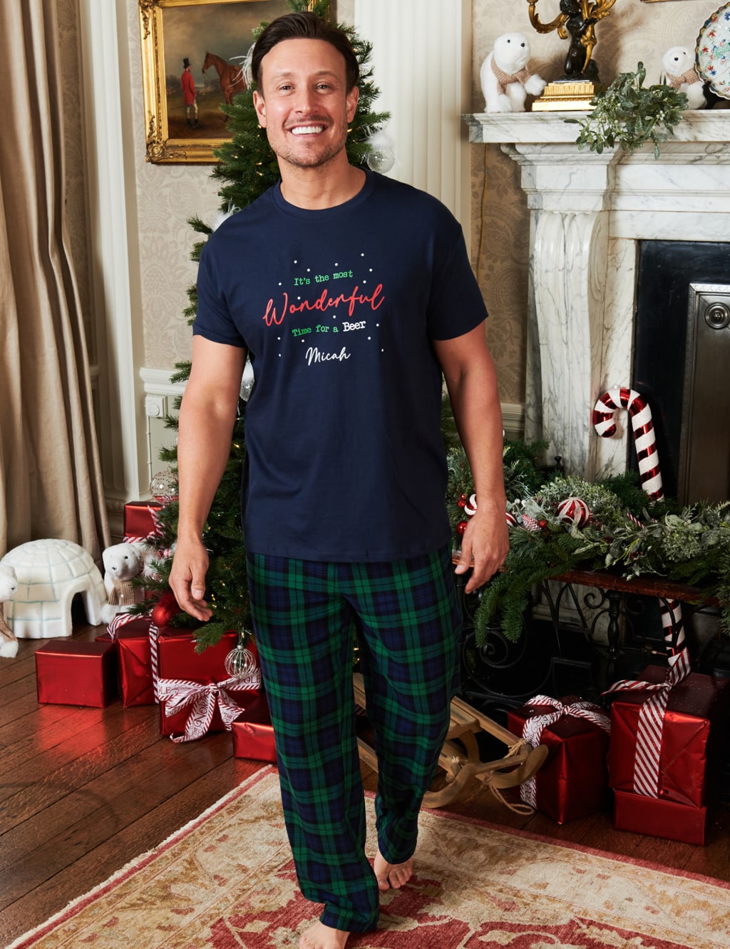Personalised Wonderful Mens Pyjamas | Dollymix | M&S