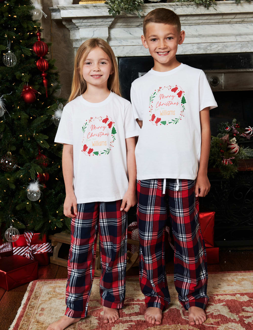 Personalised Wreath Girls Pyjamas | Dollymix | M&S