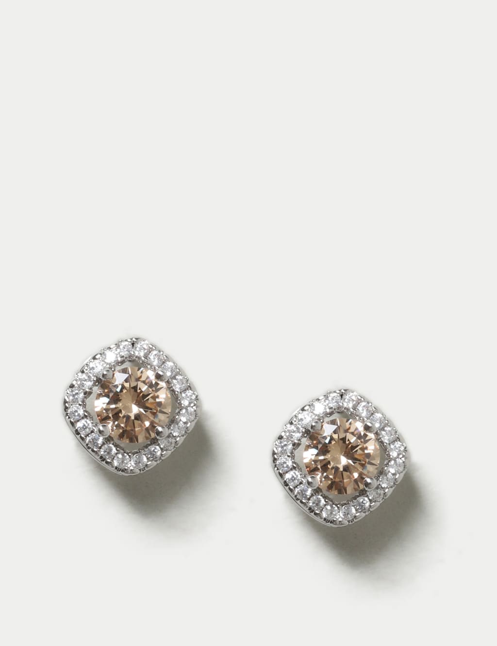 Platinum Plated Cubic Zirconia November Birthstone Stud Earring | M&S ...