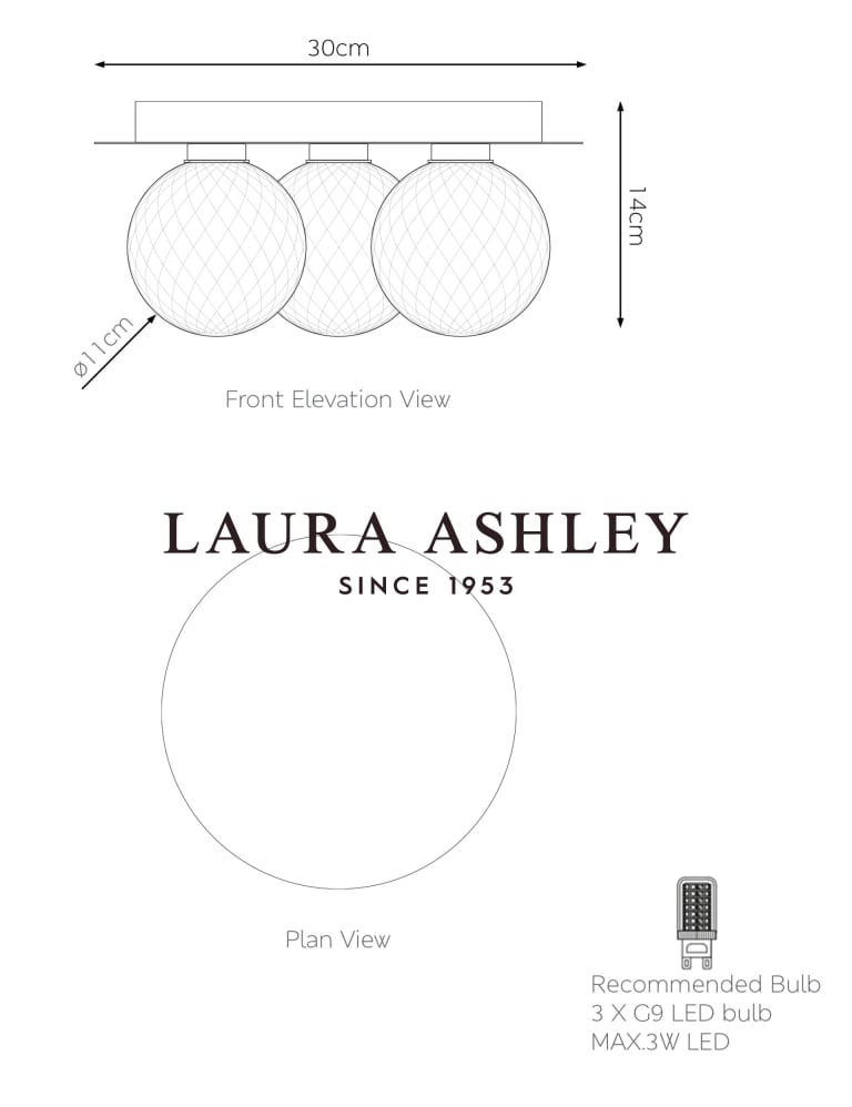 Prague Faceted Glass Flush Ceiling Light | Laura Ashley | M&S