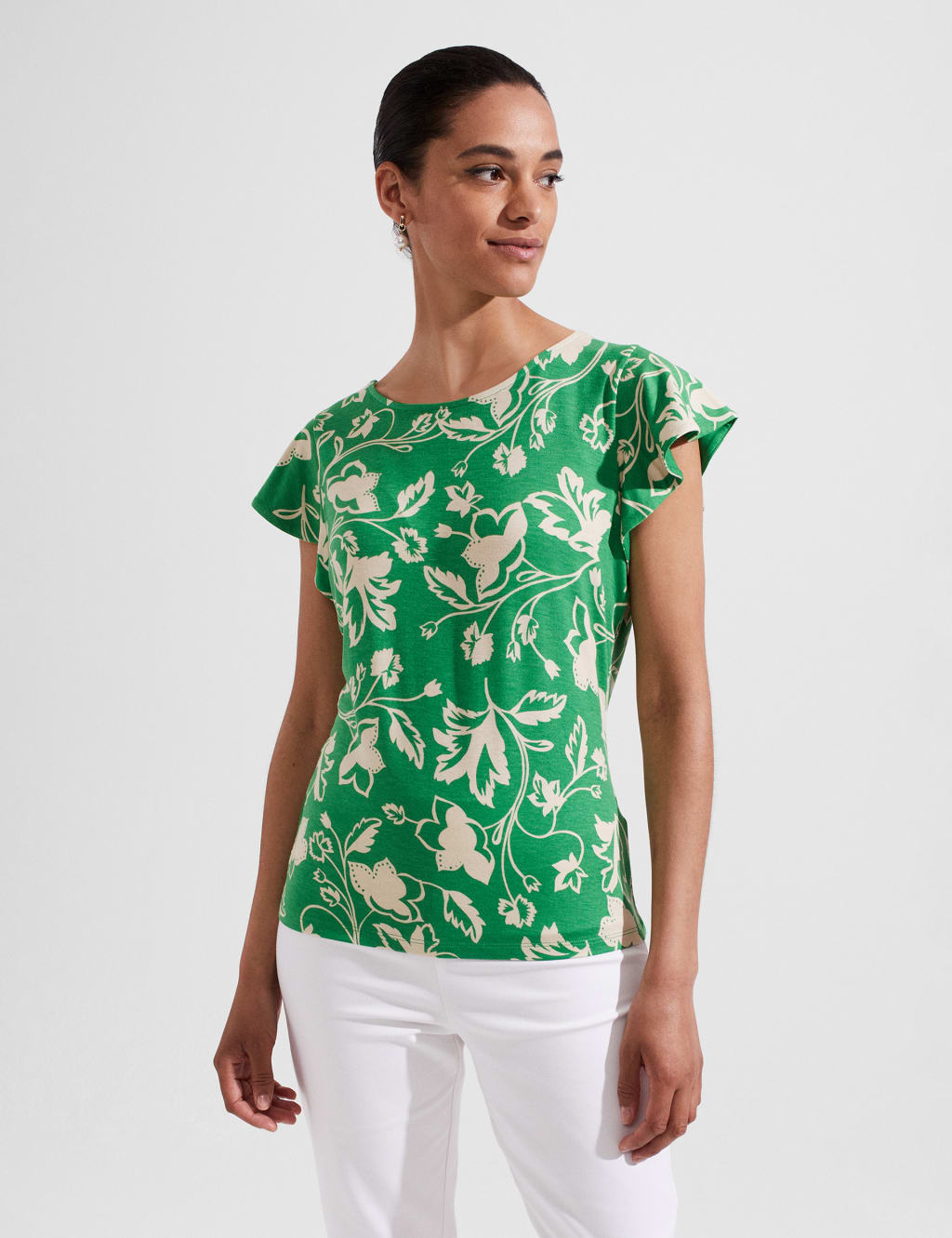 Printed Angel Sleeve Top | HOBBS | M&S