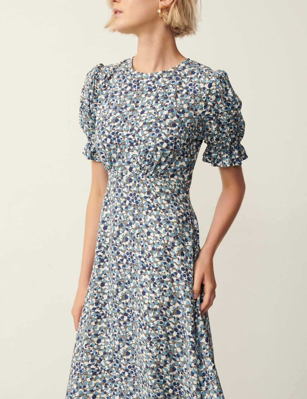 Printed Puff Sleeve Midi Tea Dress | Finery London | M&S