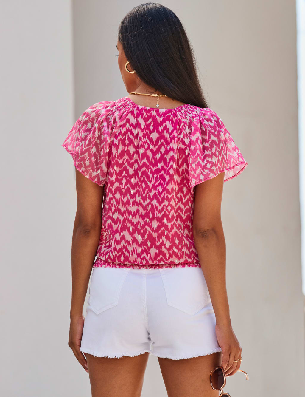 Printed V-Neck Wrap Top | SOSANDAR | M&S