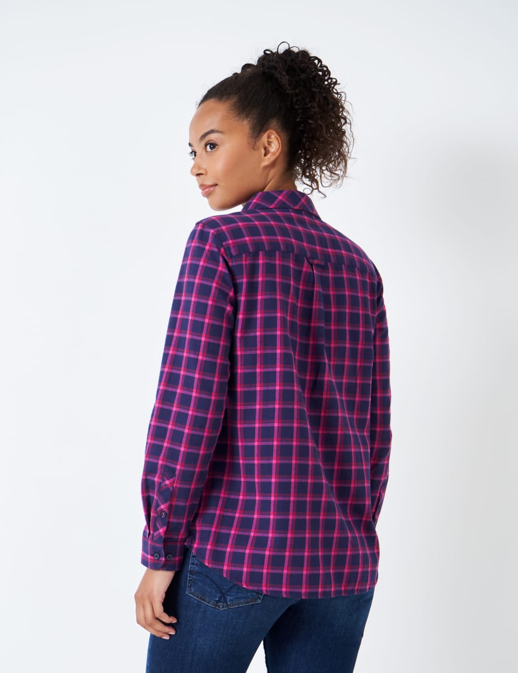 Pure Brushed Cotton Checked Shirt | Crew Clothing | M&S