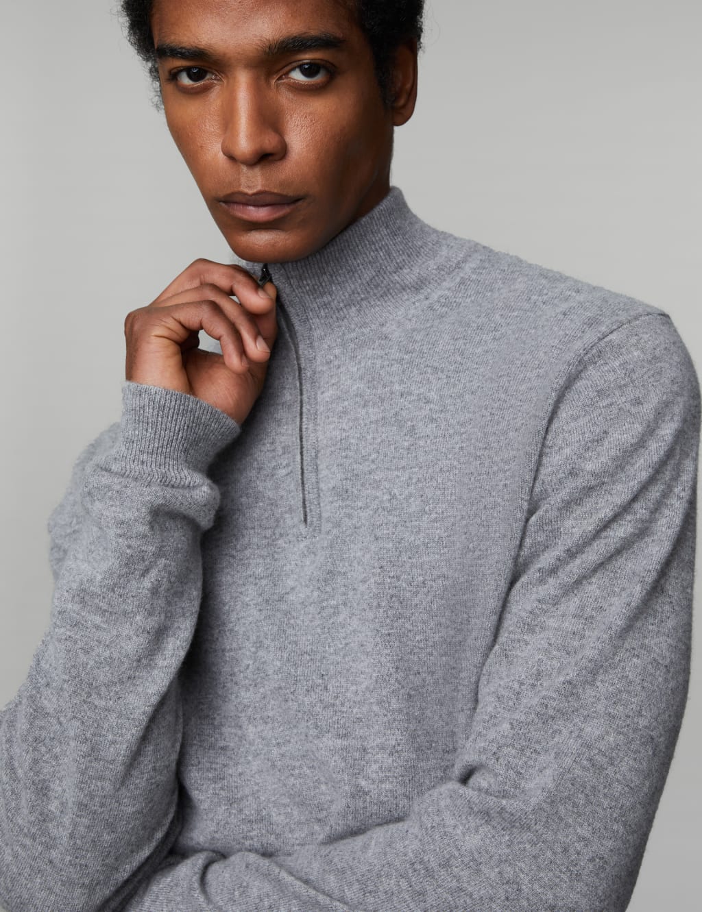 Pure Cashmere Half Zip Jumper | JAEGER | M&S