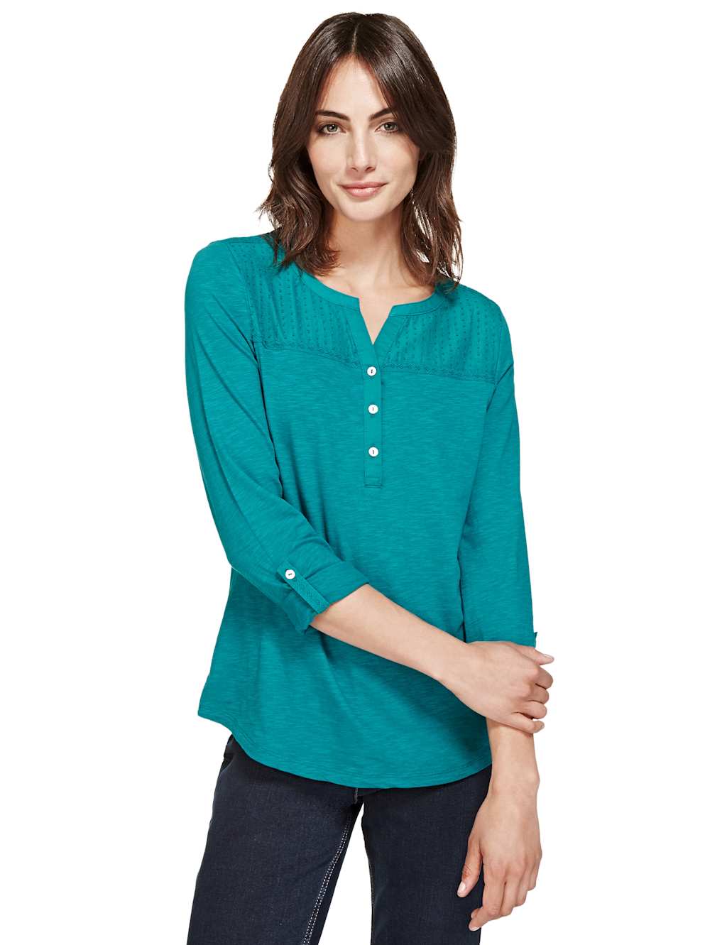 Buy Pure Cotton 3/4 Sleeve Top | Per Una | M&S