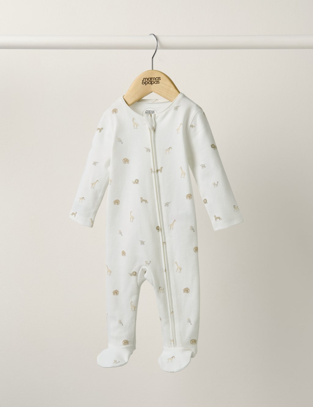 Pure Cotton Animal All in One (0-12 Mths) | Mamas & Papas | M&S