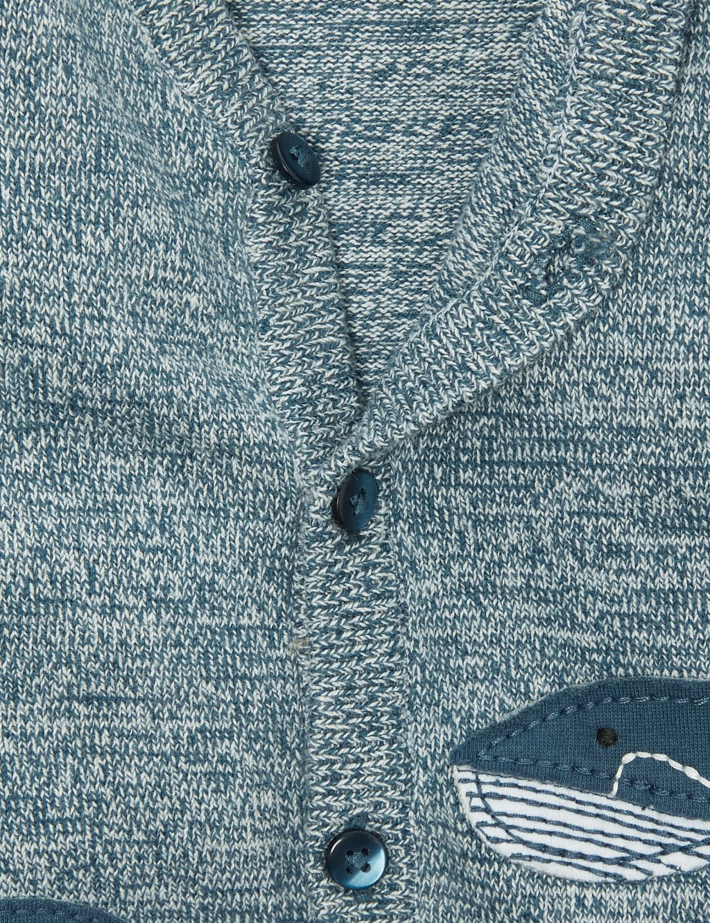 Pure Cotton Applique Whale Cardigan (0 - 3 Yrs) | M&S